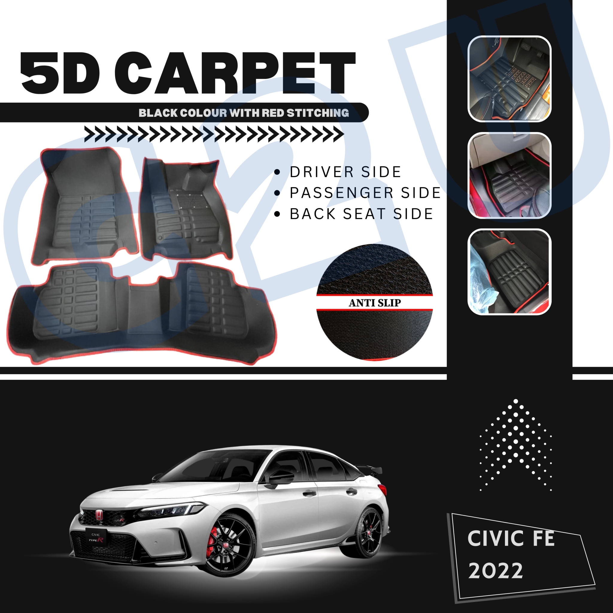5D Carpet /Floor Mat/Karpet Honda CIVIC FE 2022 – supervision