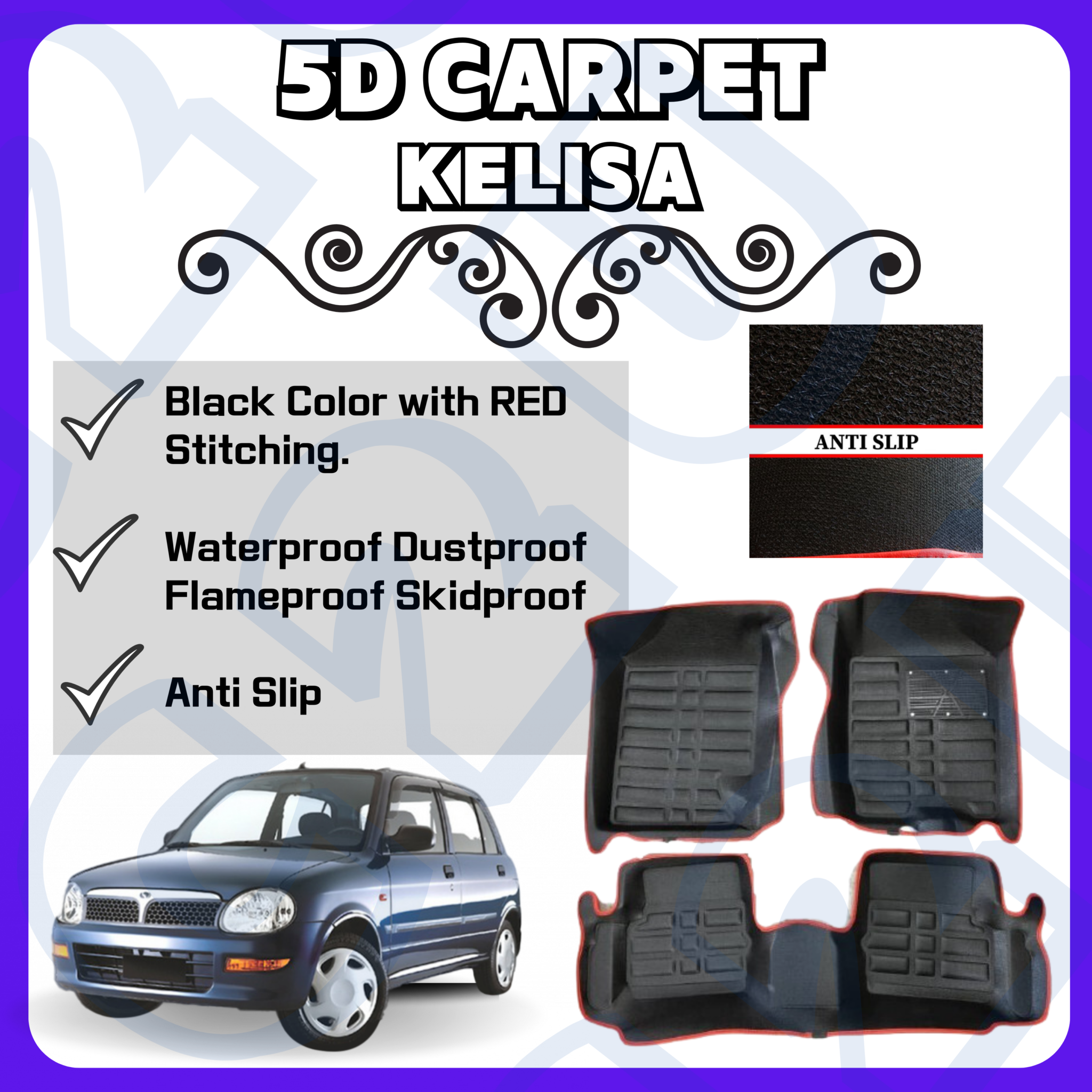 5D Carpet / Floor Mat/ Karpet For Perodua KELISA – supervision