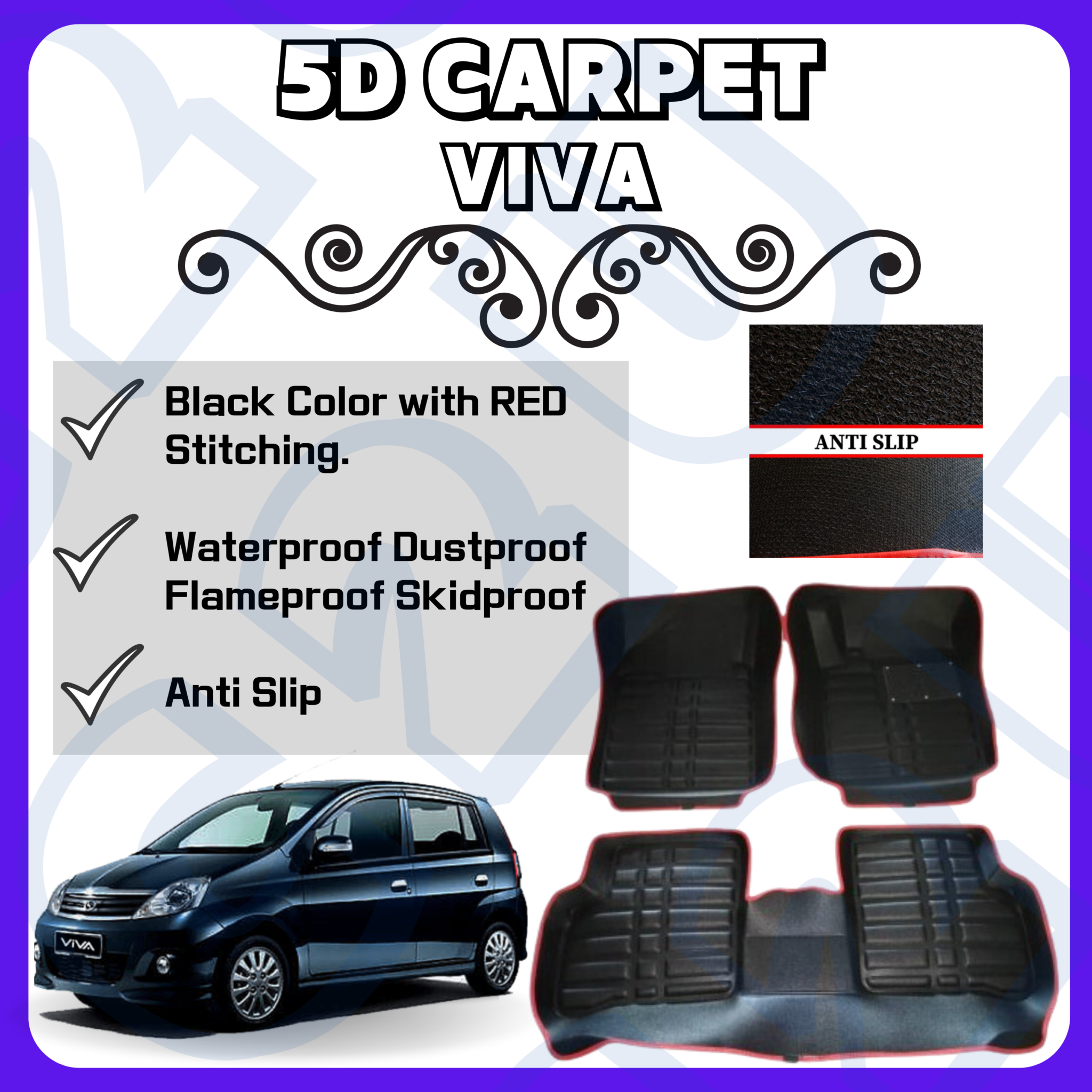5D Carpet / Floor Mat/ Karpet For Perodua VIVA – supervision