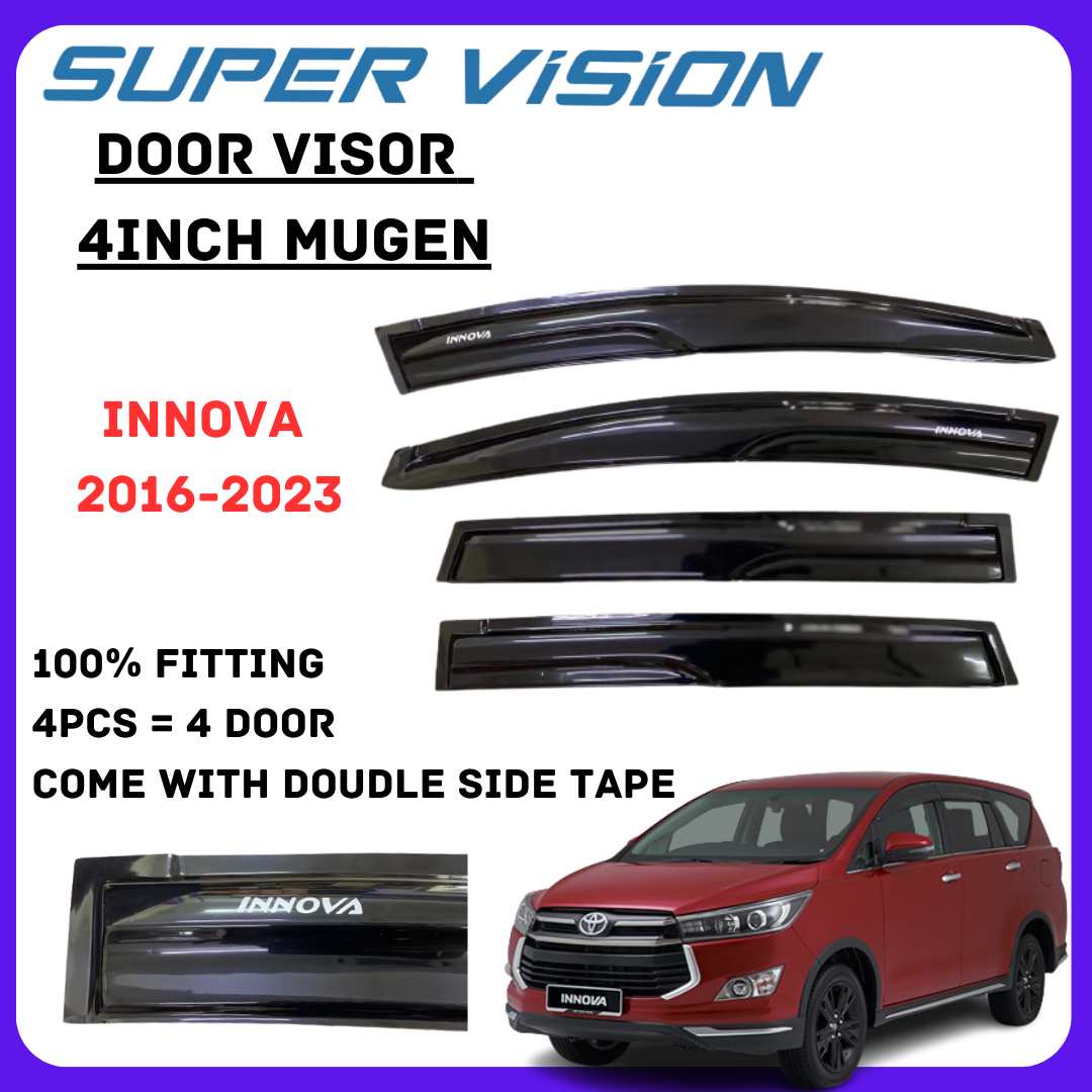 Toyota Innova 2016-2023 Door Visor Air Press Window Mugen Style Acrylic ...