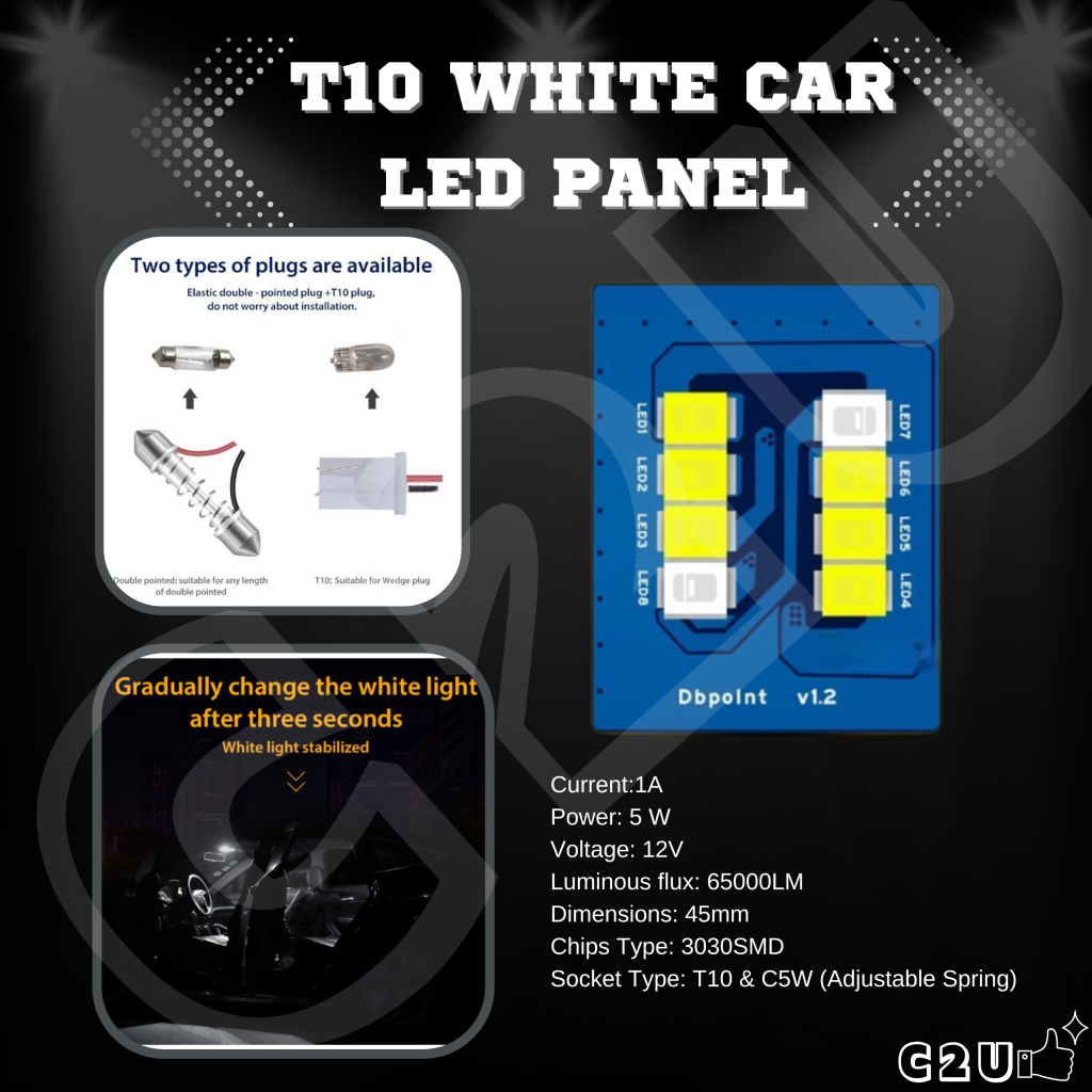 T10 WHITE CAR LED PANEL – supervision