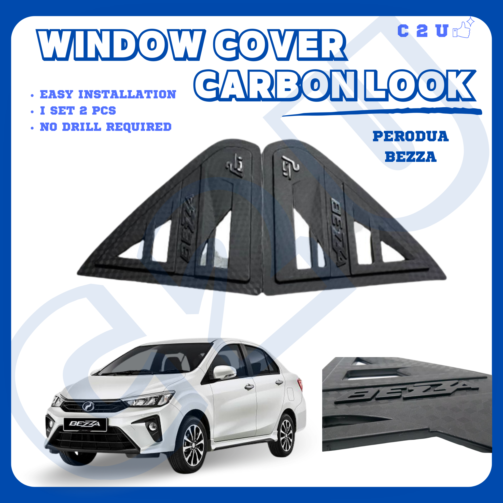 Window Cover Carbon Look Perodua Bezza – supervision
