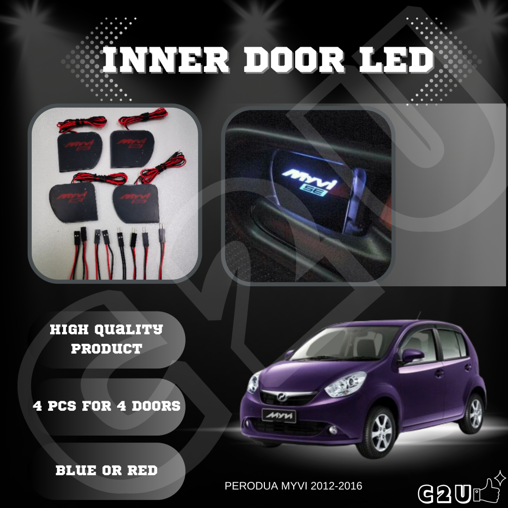 Perodua Myvi SE 2012-2016 Inner Door Handle With Led-Red – supervision